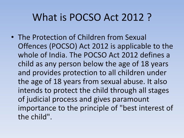 POCSO ACT 2012 | PPTX