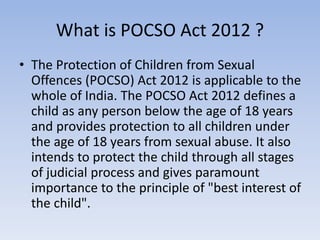 POCSO ACT 2012 | PPT