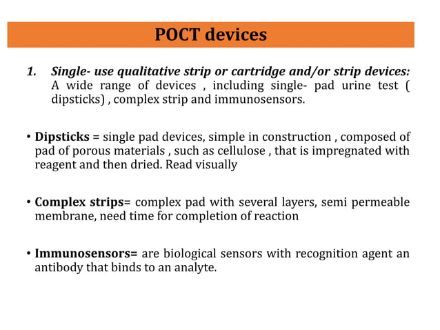 Point of care testing ( POCT) | PDF | Medical Tests | Medical Health