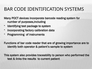 Point of care testing in clinical laboratories | PPTX