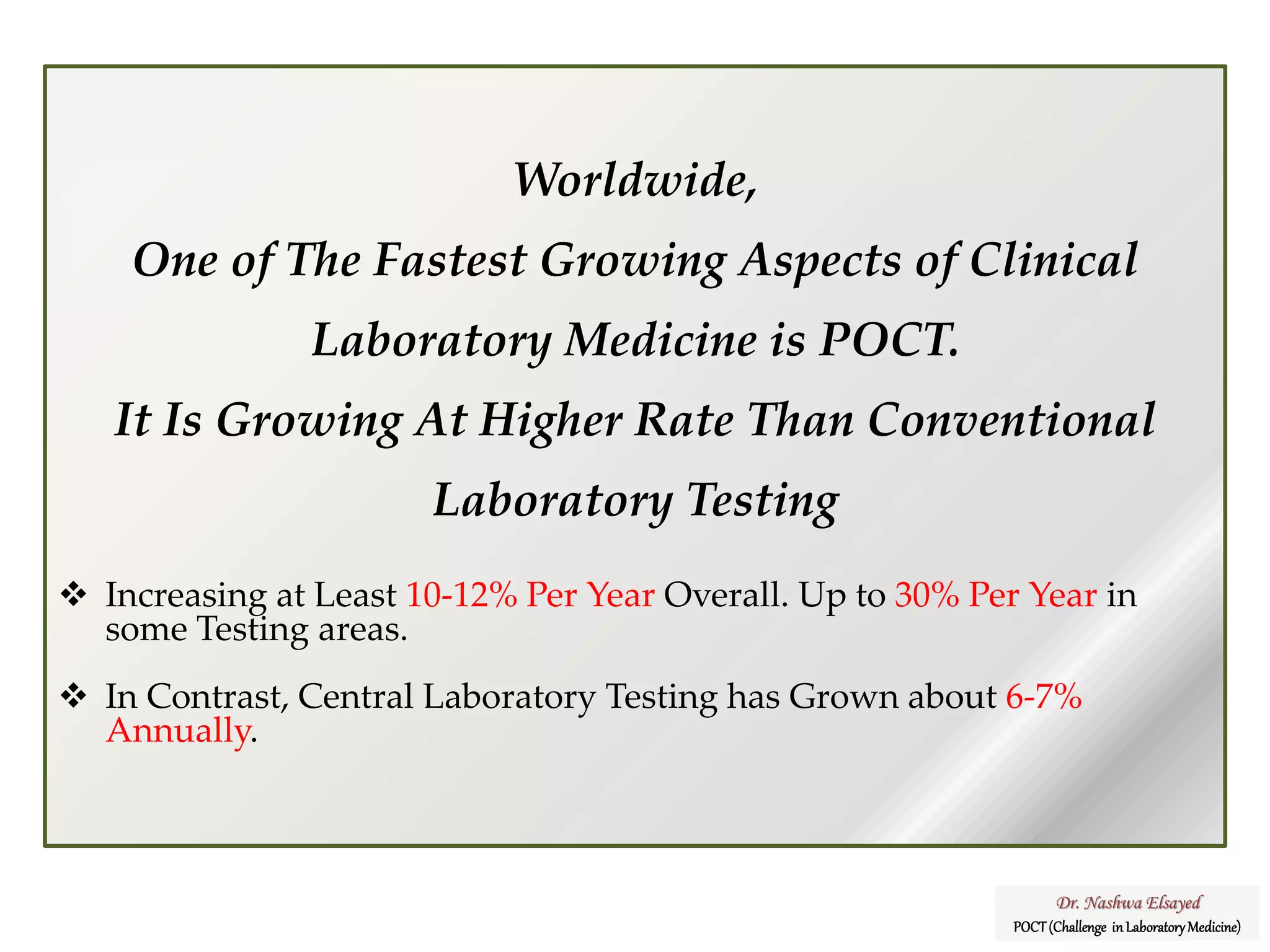 POCT (Challenges in laboratory medicine) | PDF
