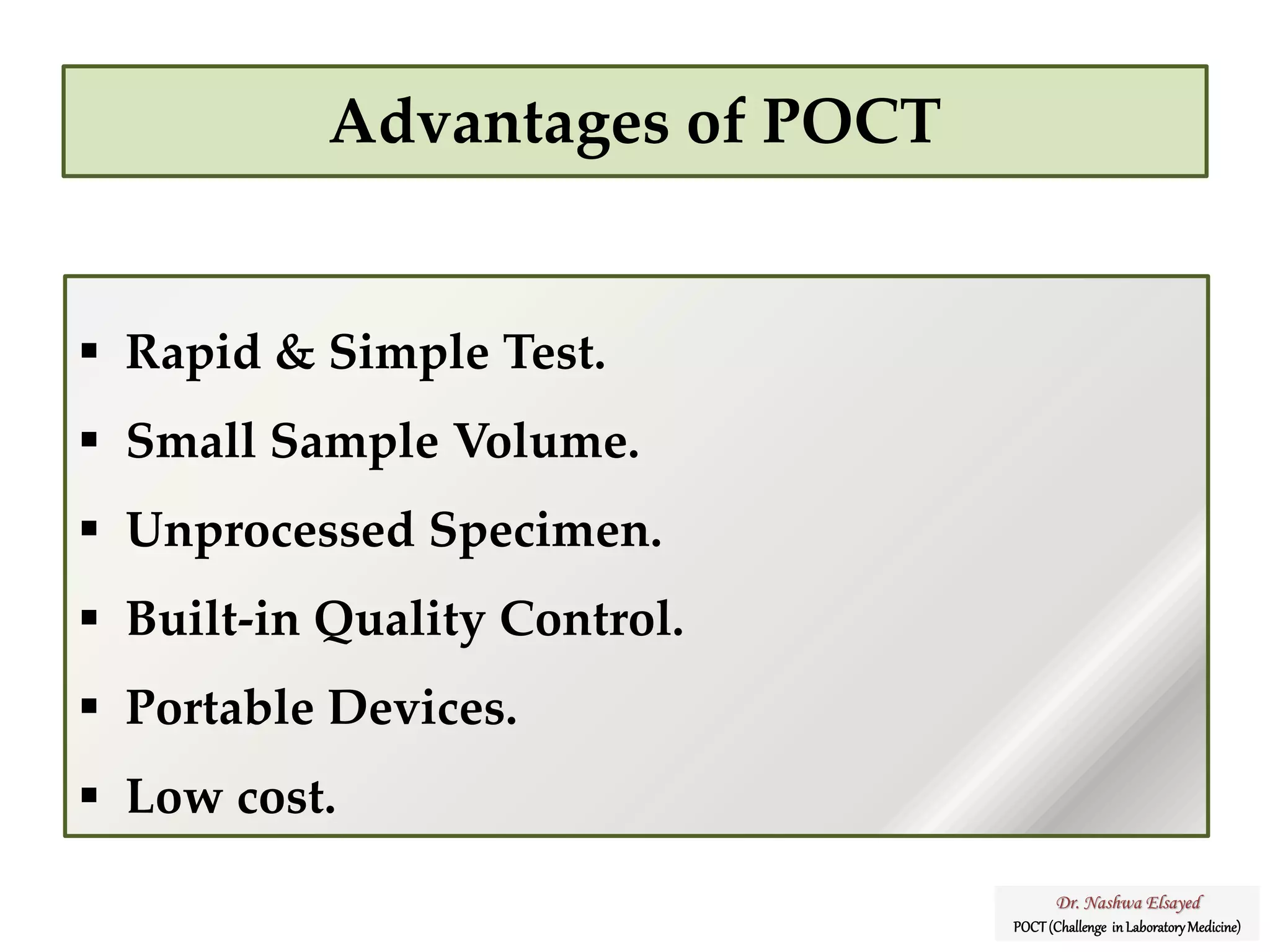 POCT (Challenges in laboratory medicine) | PDF