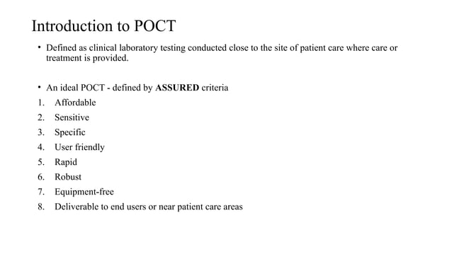 POCT in parasitology. .pptx | Infectious Diseases | Diseases and Conditions