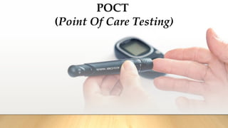 Point of Care Testing atau Bedside Test adalah pemeriksaan laboratorium ...