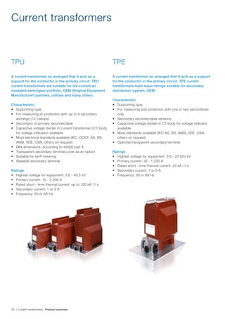 ABB Indoor Current & Voltage Transformers - Instrument Transformers For ...