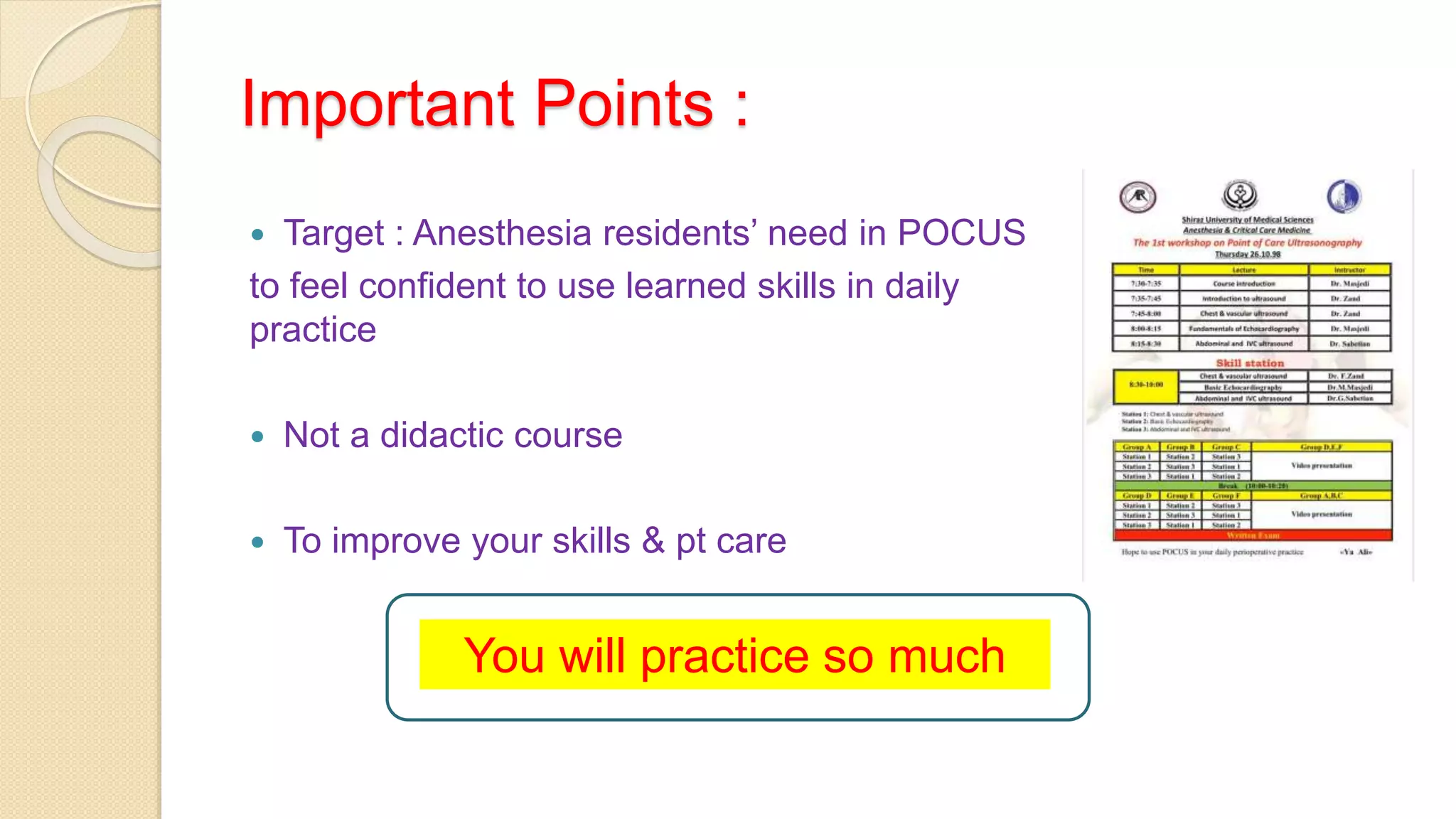 POCUS for Residents of Anesthesia and Critical care | PPTX