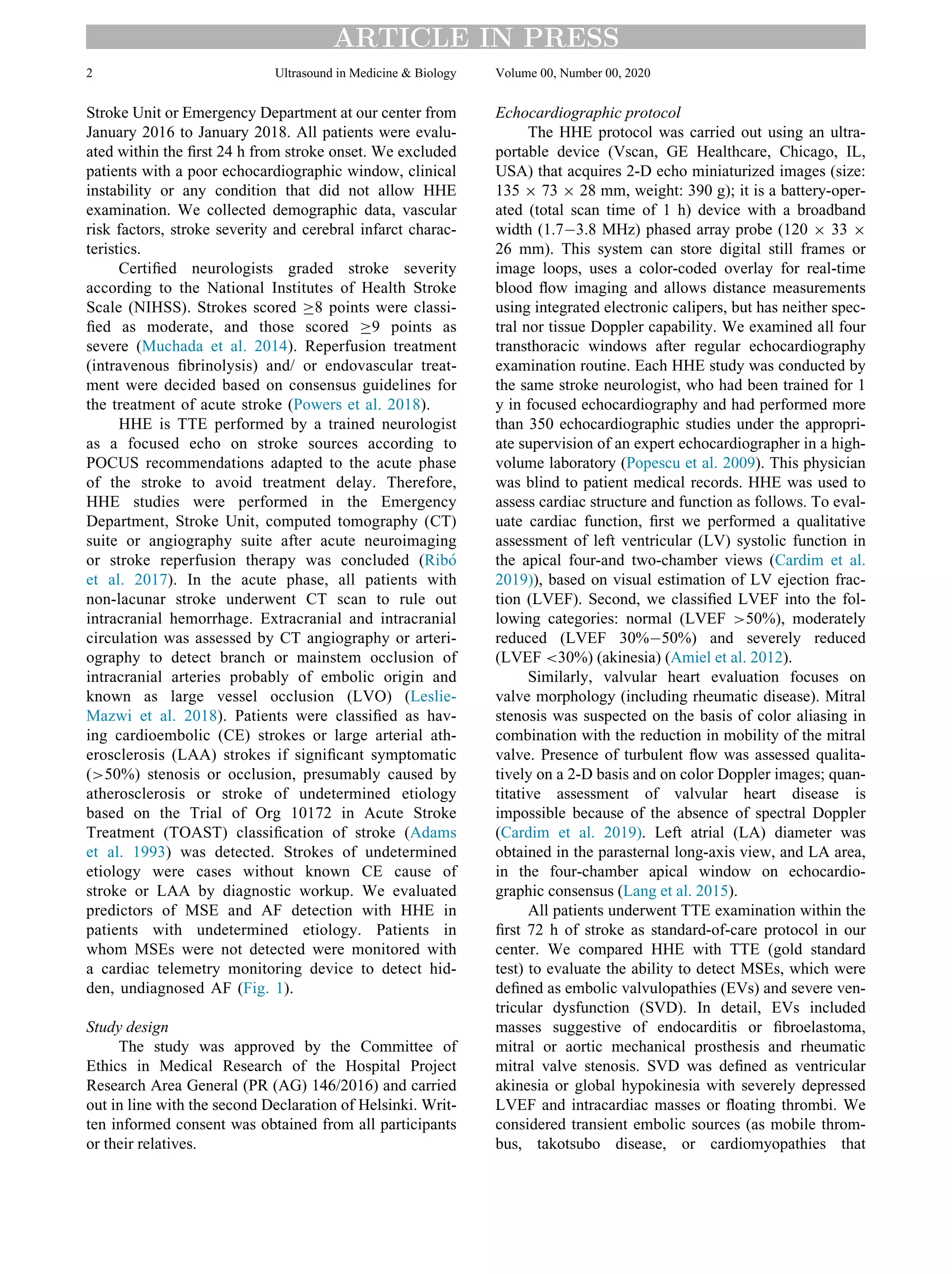 Pocus in acute ischemic stroke.docx | Heart and Cardiovascular Diseases ...