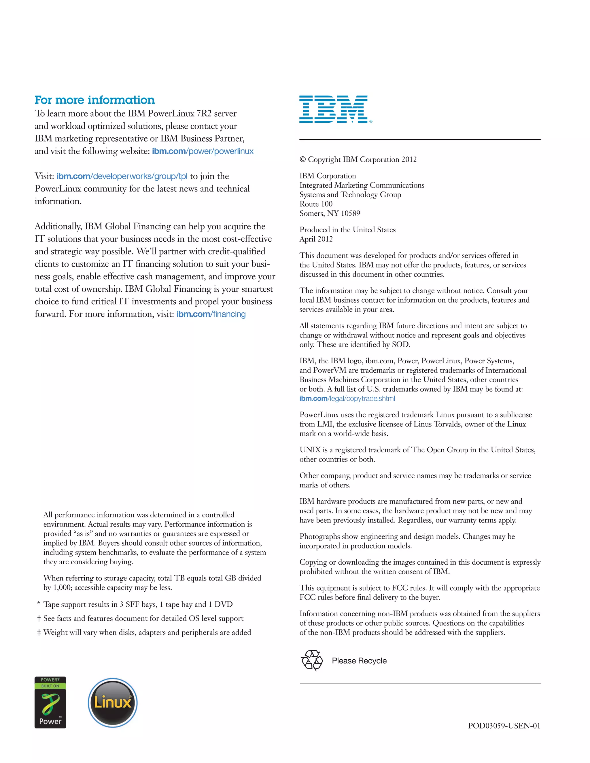 IBM PowerLinux 7R2 server | PDF