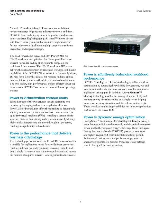 IBM PowerLinux 7R2 server | PDF