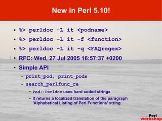 POD2::* and Perl translation documentation project | PPT