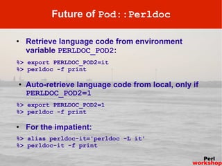 POD2::* and Perl translation documentation project | PPT