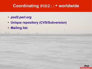 POD2::* and Perl translation documentation project | PPT