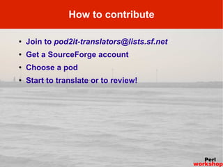 POD2::* and Perl translation documentation project | PPT