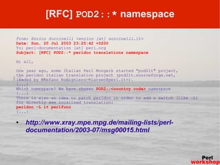POD2::* and Perl translation documentation project | PPT