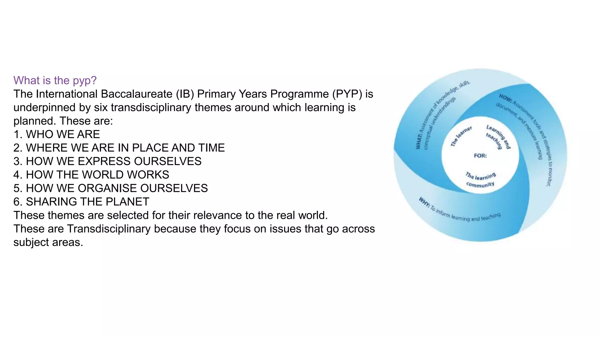 IB Primary Years Programme - Podar ORT Worli | PPT