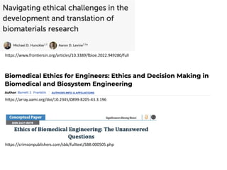 PodCase on biomedical engineering ethics | PPTX