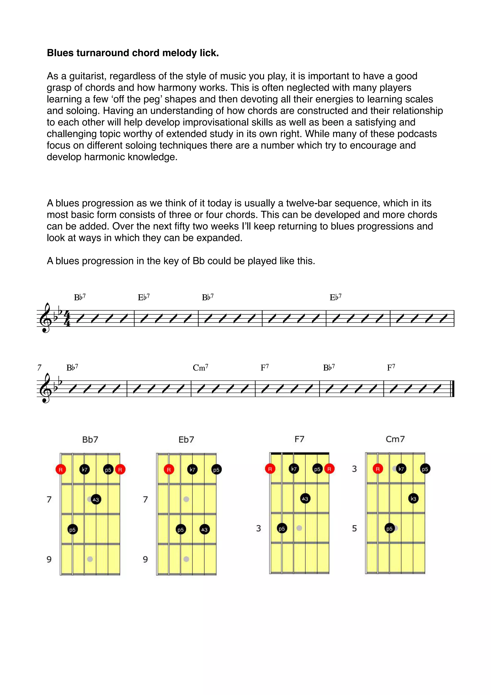 Episode 1 : Blues turnaround chord melody lick. | PDF