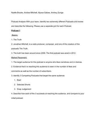 Podcast analysis | PDF