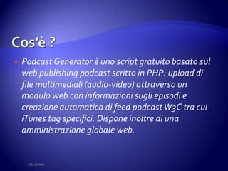 Podcast generator | PPSX | Technology & Computing