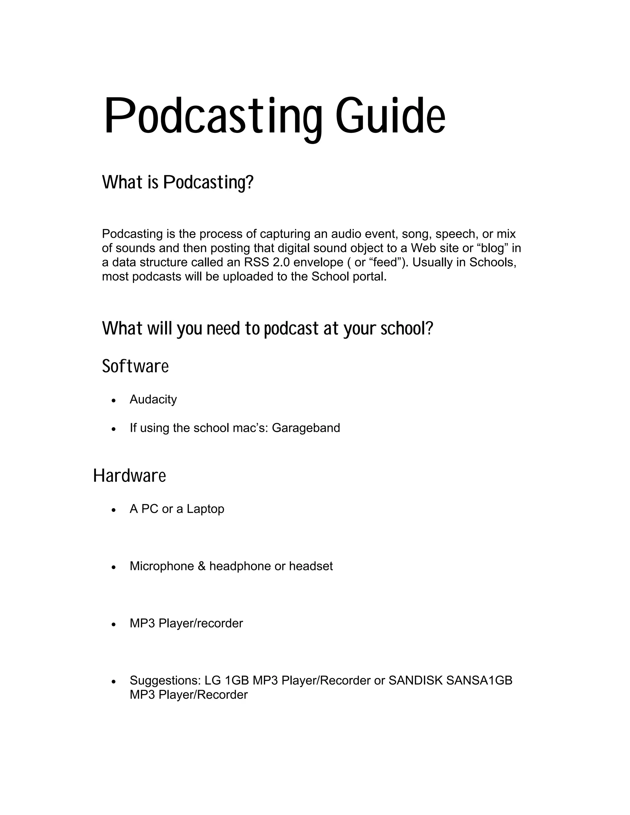 Podcasting Guide | PDF