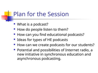 Podcasting ILCCO lecture and presentation | PPT