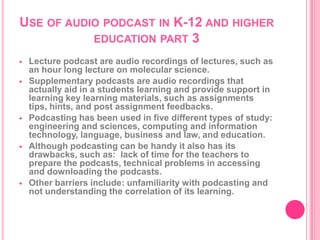Podcasting in education | PPTX