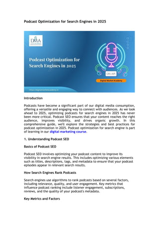 Podcast Optimisation for Search Engines in 2025.pdf
