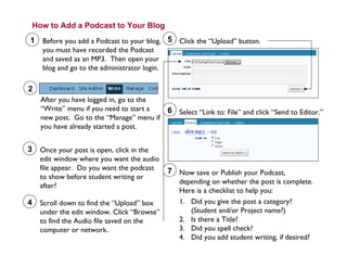 Posting Podcasts Handout | PDF