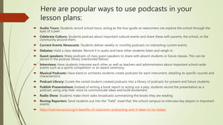 Podcasts in the esl classroom 3 | PPT
