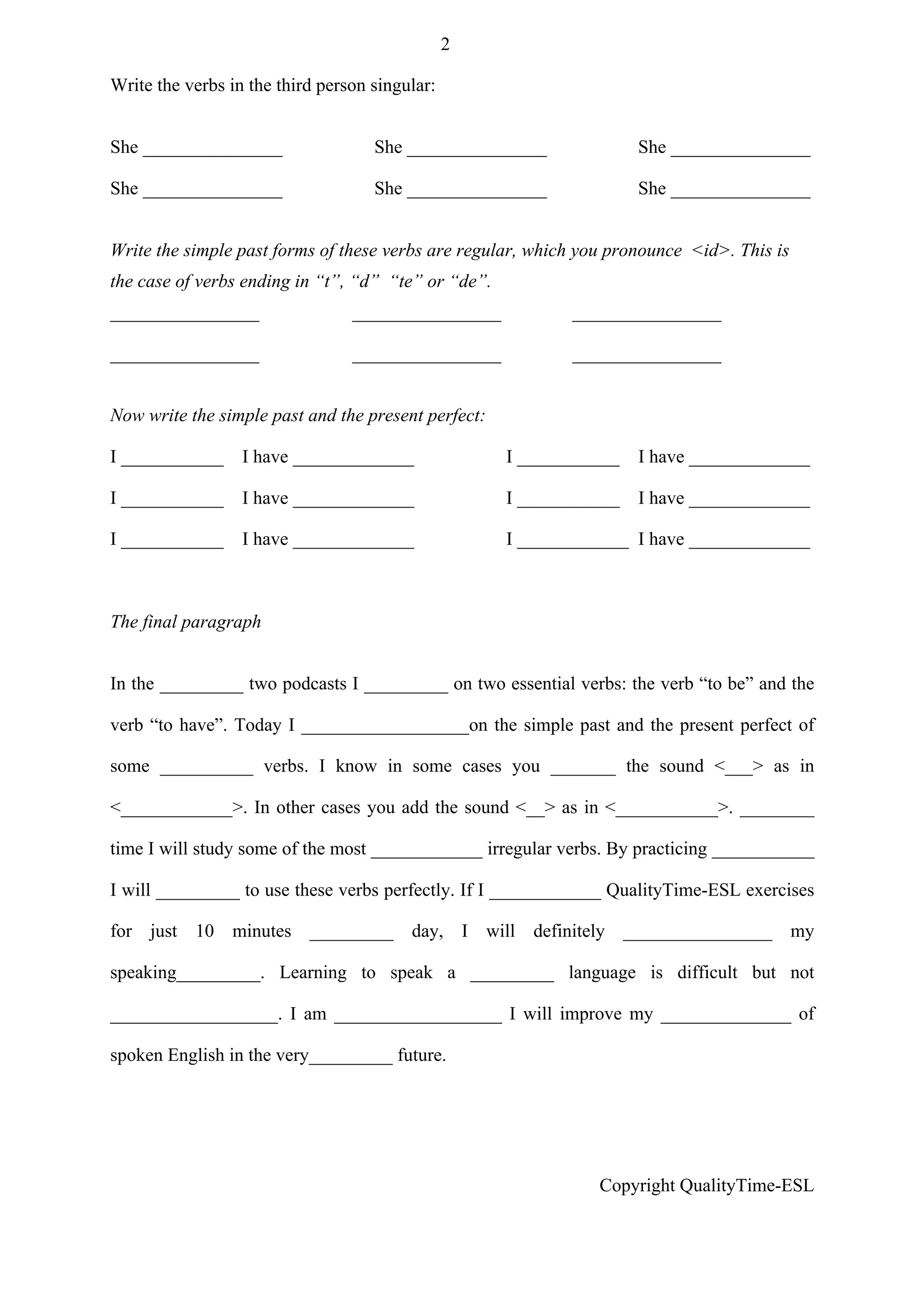 Podcast worksheet simple present_simple_past_-_worksheet | PDF