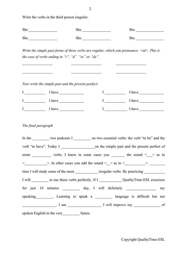 Podcast worksheet simple present_simple_past_-_worksheet | PDF