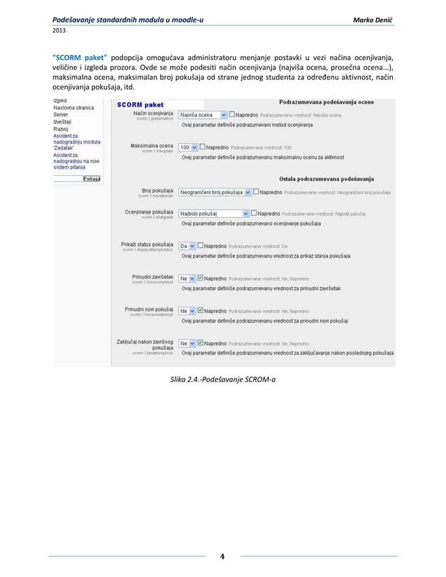 Podešavanja standardnih modula | PDF