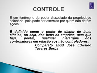 Poder de Controle nas S.As