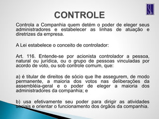 Poder de Controle nas S.As