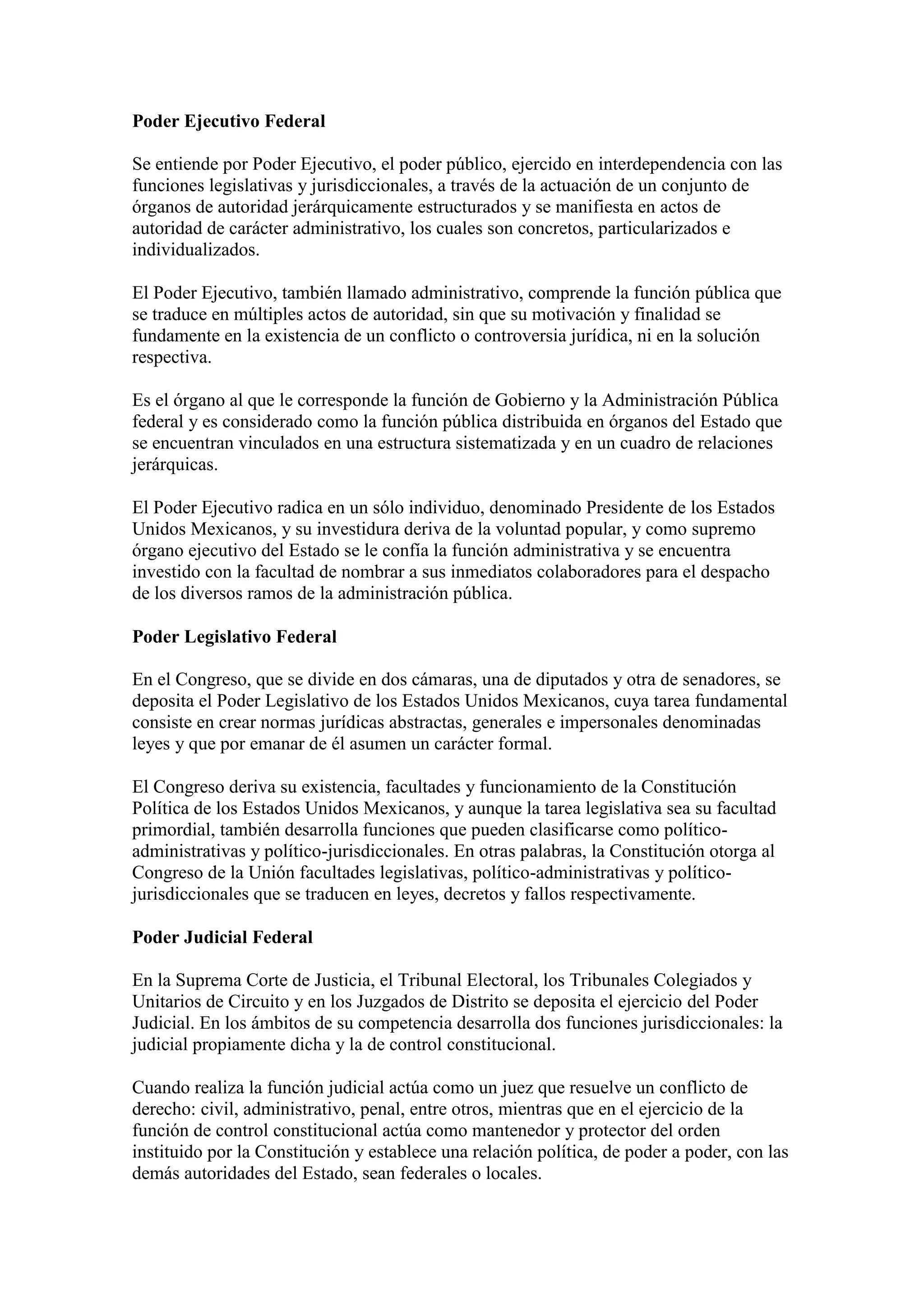 Poder ejecutivo federal | DOCX