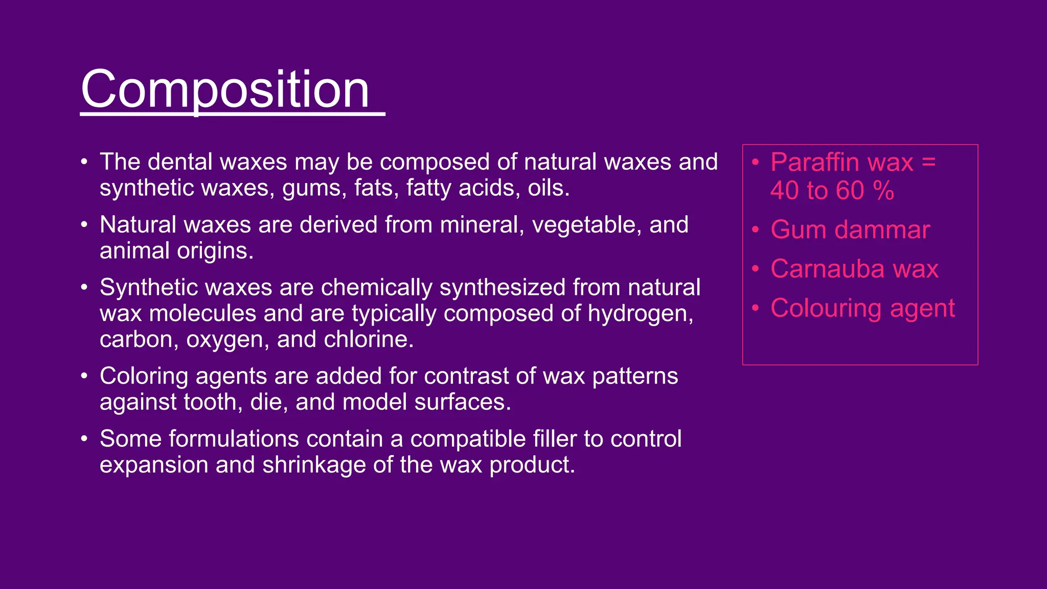 Inlay wax | Dentistry | PPTX
