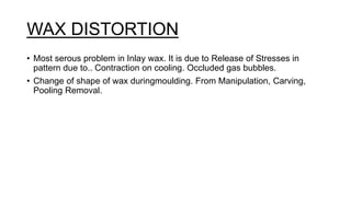 Inlay wax | Dentistry | PPTX