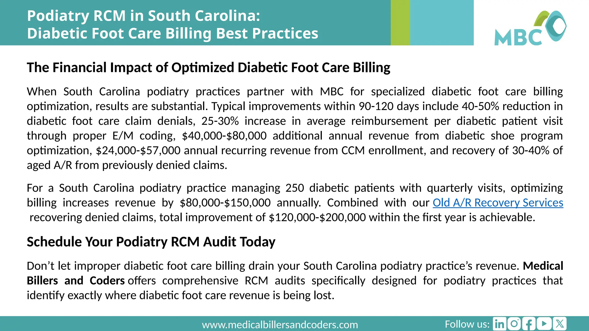 Podiatry RCM in South Carolina: Diabetic Foot Care Billing Best ...