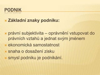 Podniková ekonomika podnik | PPTX