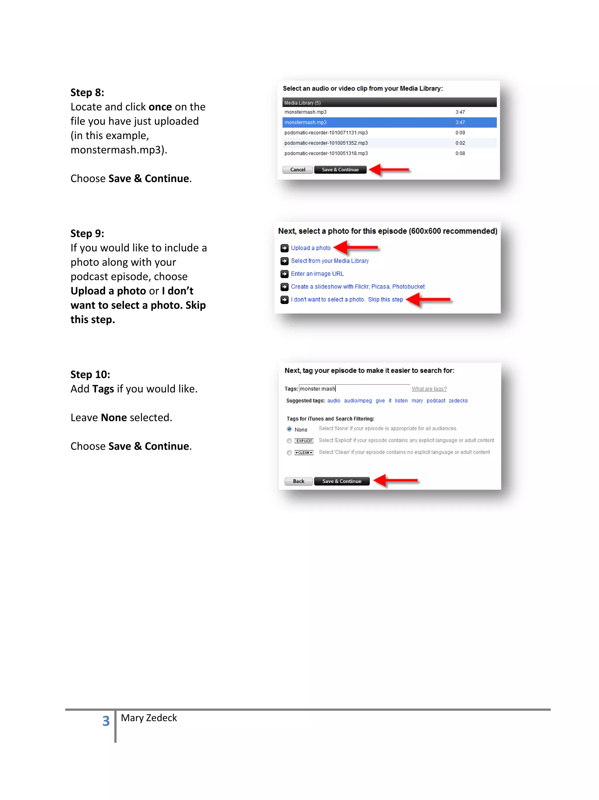 Podomatic Blogger directions | PDF