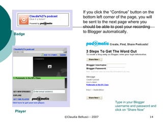 Podomatic - Create or upload audio files and post them to your blog | PPT | Digital Audio ...