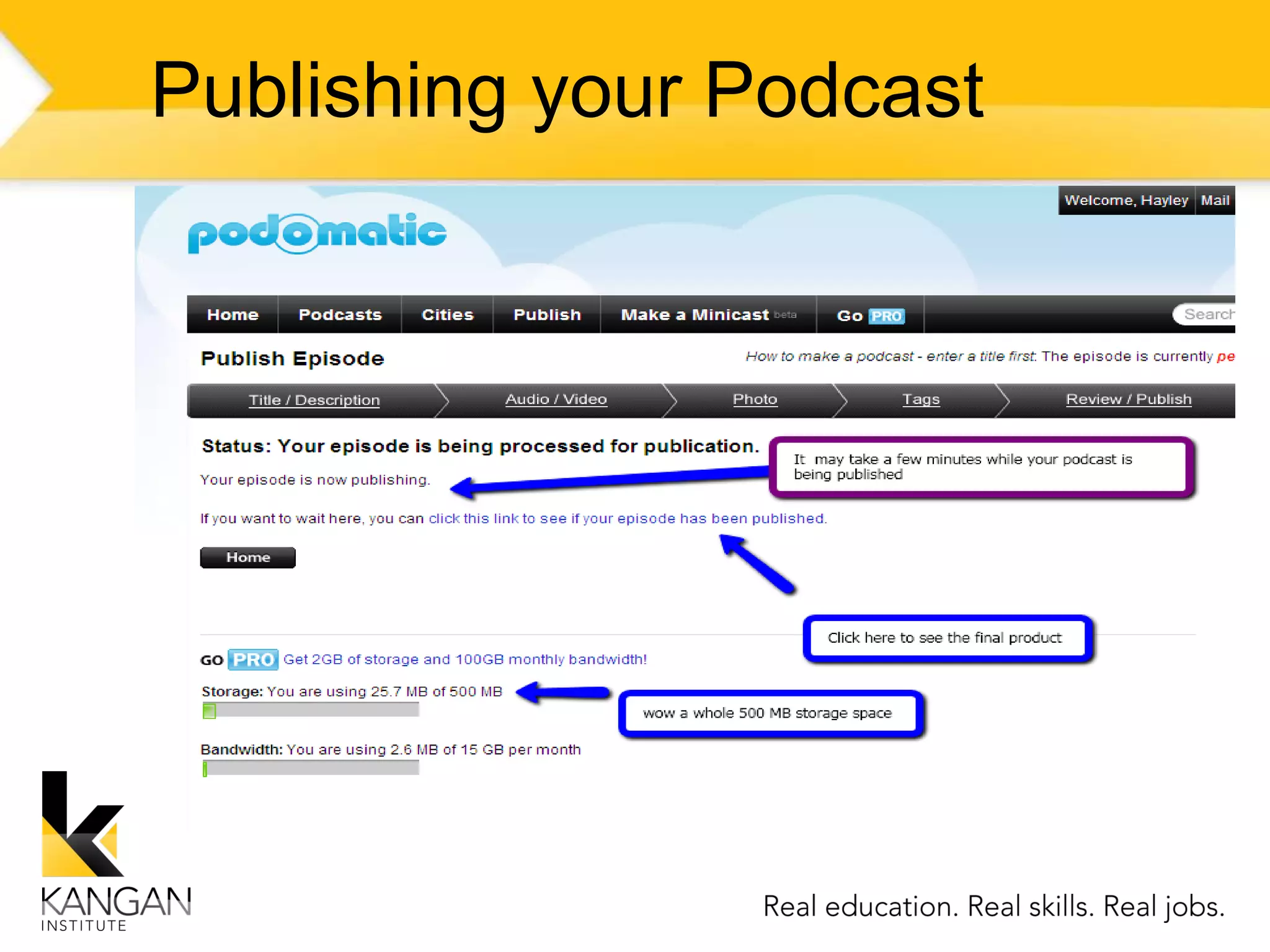 Podomatic tutorial | PPT