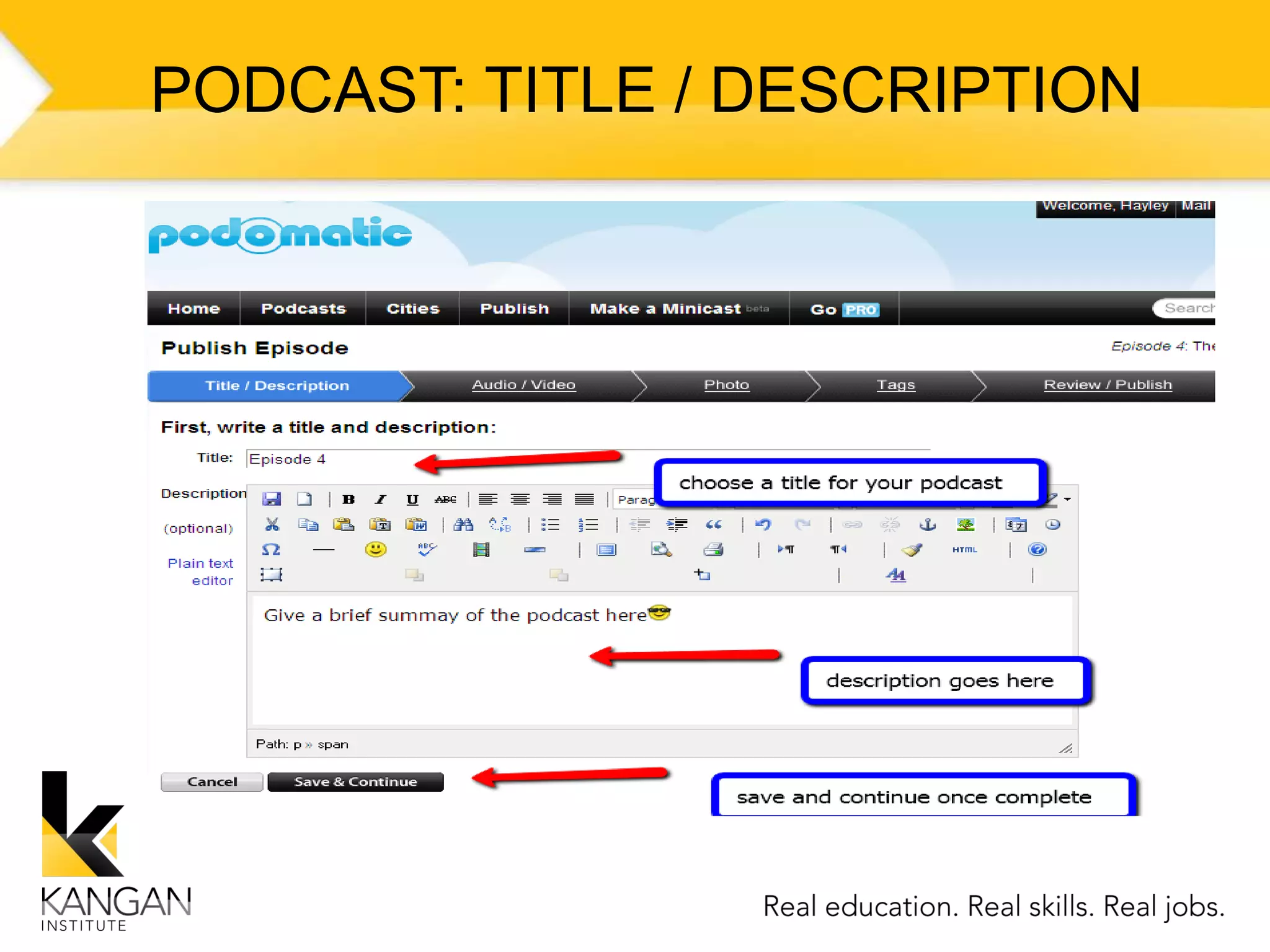 Podomatic tutorial | PPT