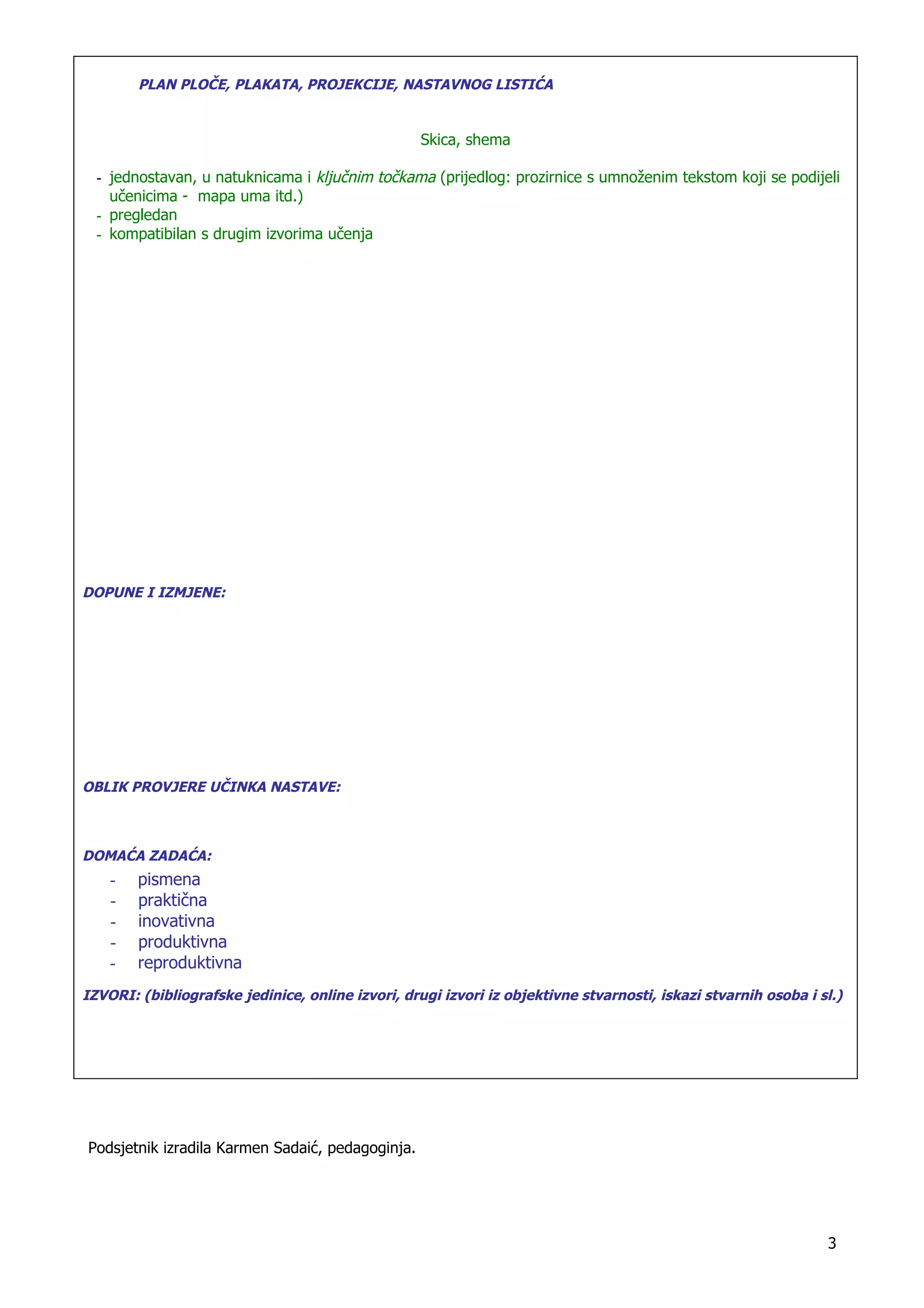 Podsjetnik za pisanje_pripreme | DOC