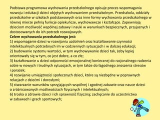 Podstawa programowa wychowania przedszkolnego | PPT