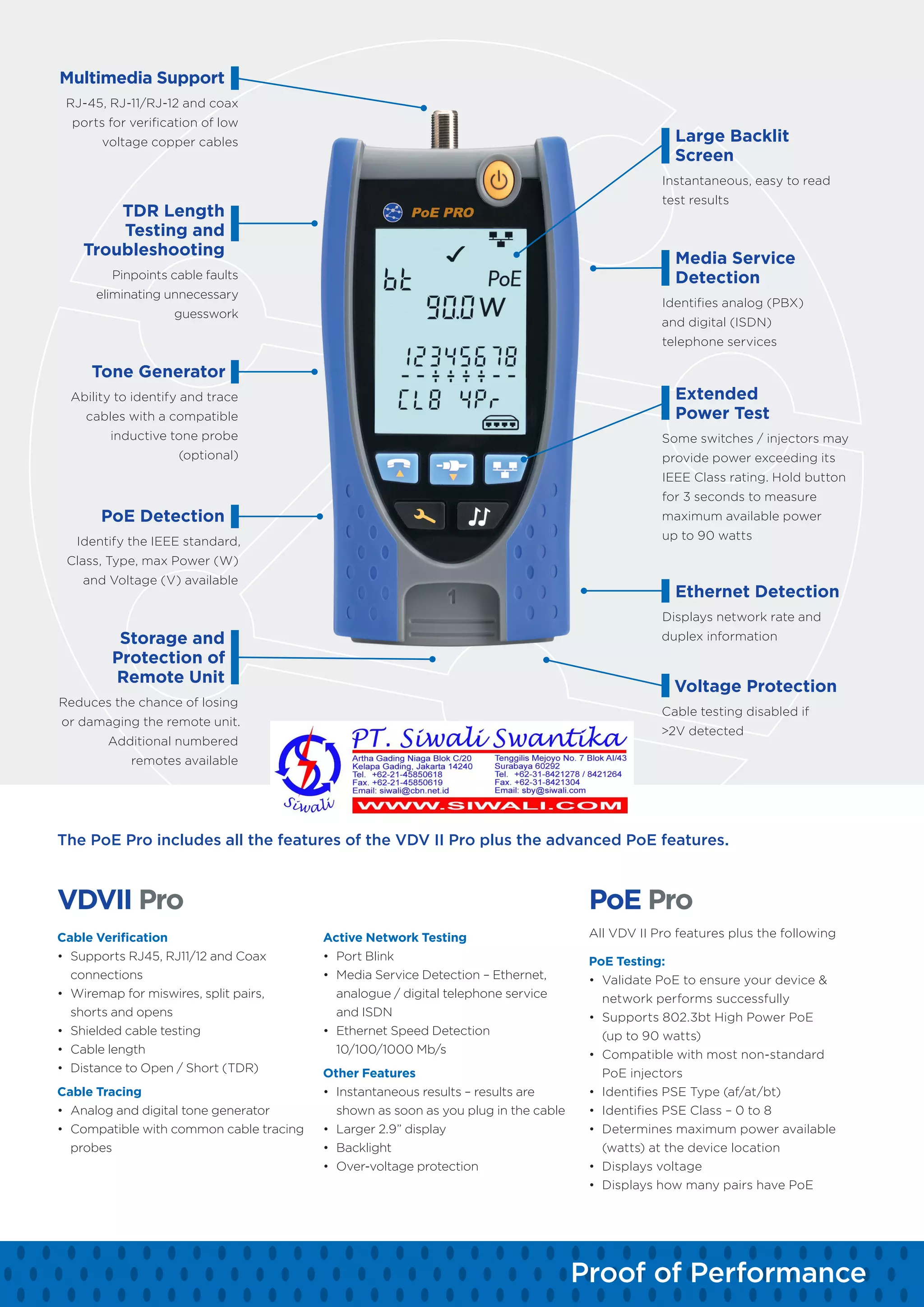Brosur Ideal Networks PoE Tester - PoE PRO | PDF