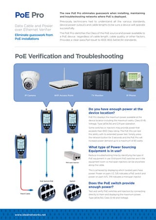 Brosur Ideal Networks PoE Tester - PoE PRO | PDF