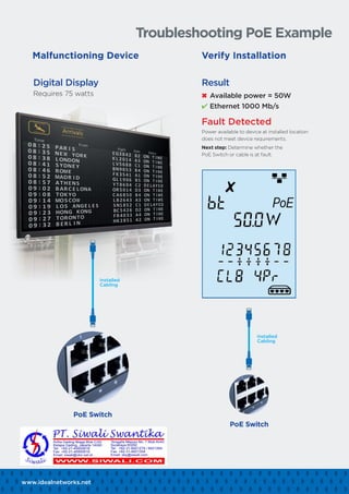 Brosur Ideal Networks PoE Tester - PoE PRO | PDF