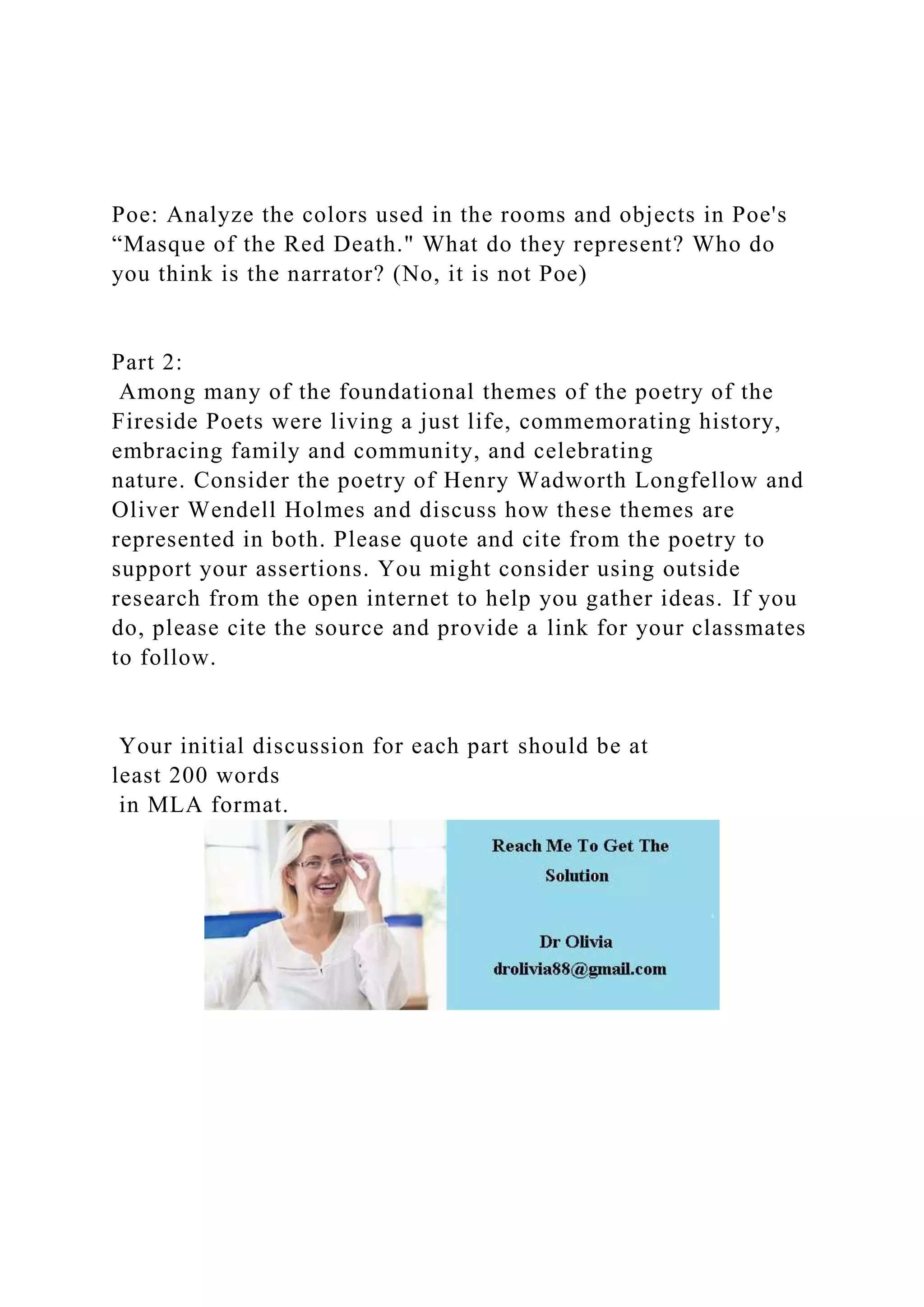 Poe Analyze the colors used in the rooms and objects in Poes | PDF