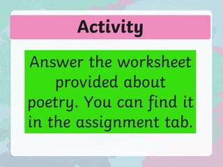 What is a Poem | PPTX | Poetry | Books and Literature